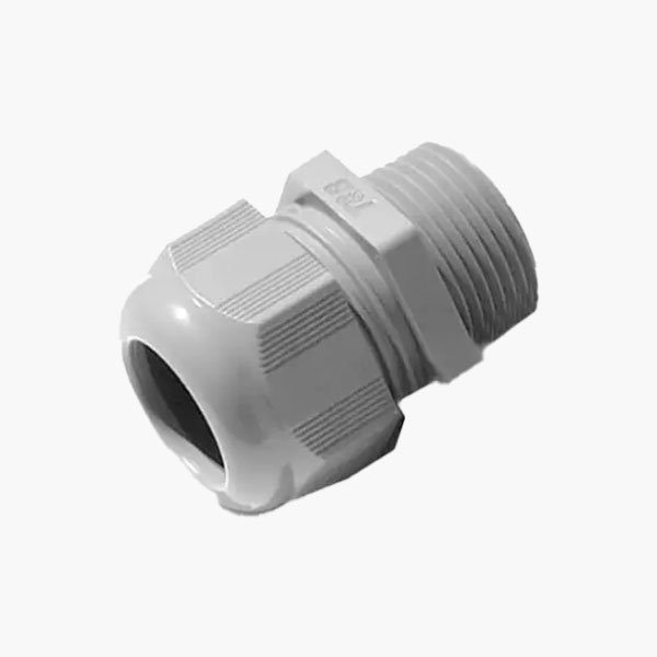 PG-9 PVC GLAND WITH LOCKNUT, GREY COLOR, IP68, GIANTRIC